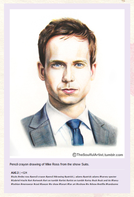 Fan Art Fridays: Mike Ross from ‘Suits’ – The Whisper Box